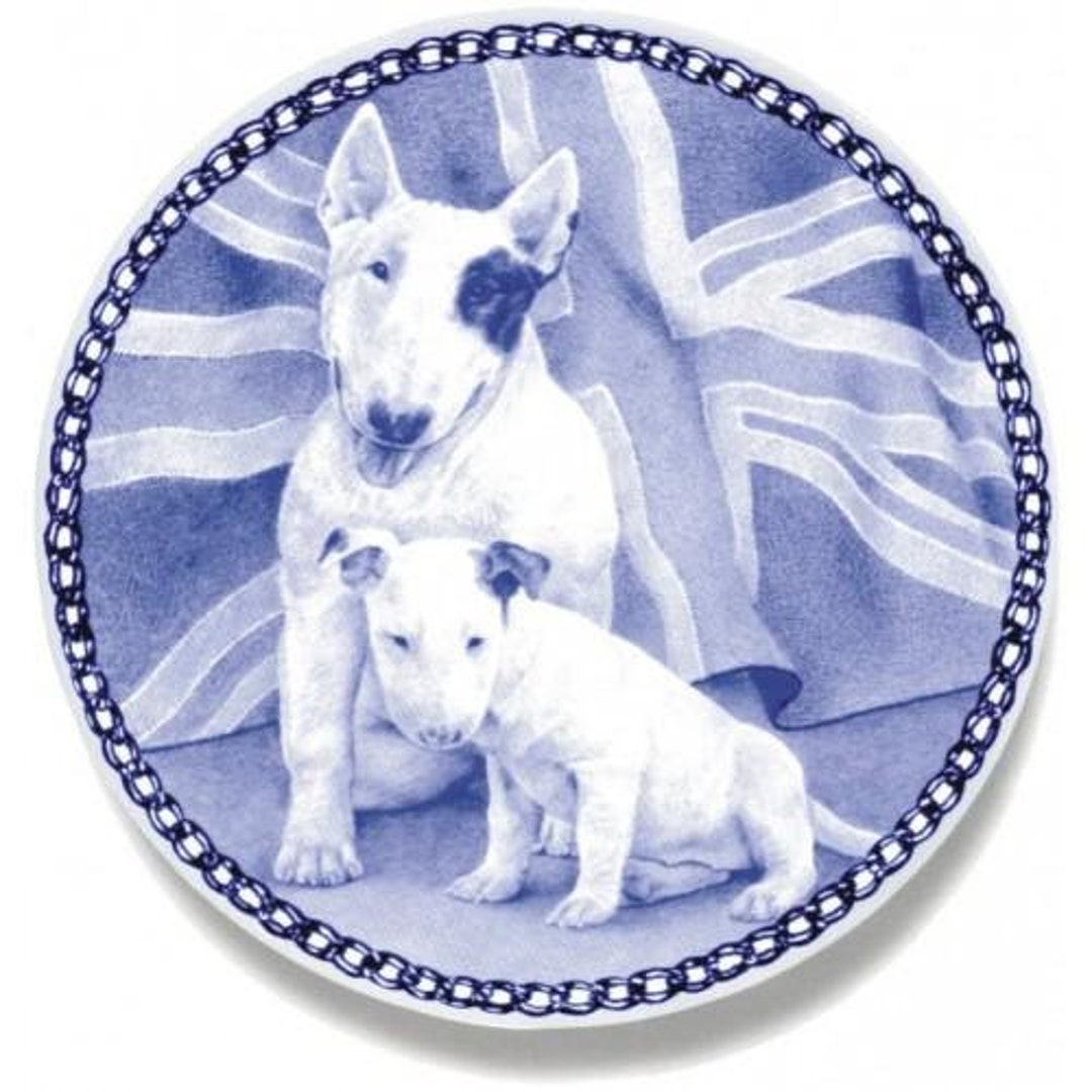 Bull Terrier Dog Plate Made in Denmark From the Finest - Etsy