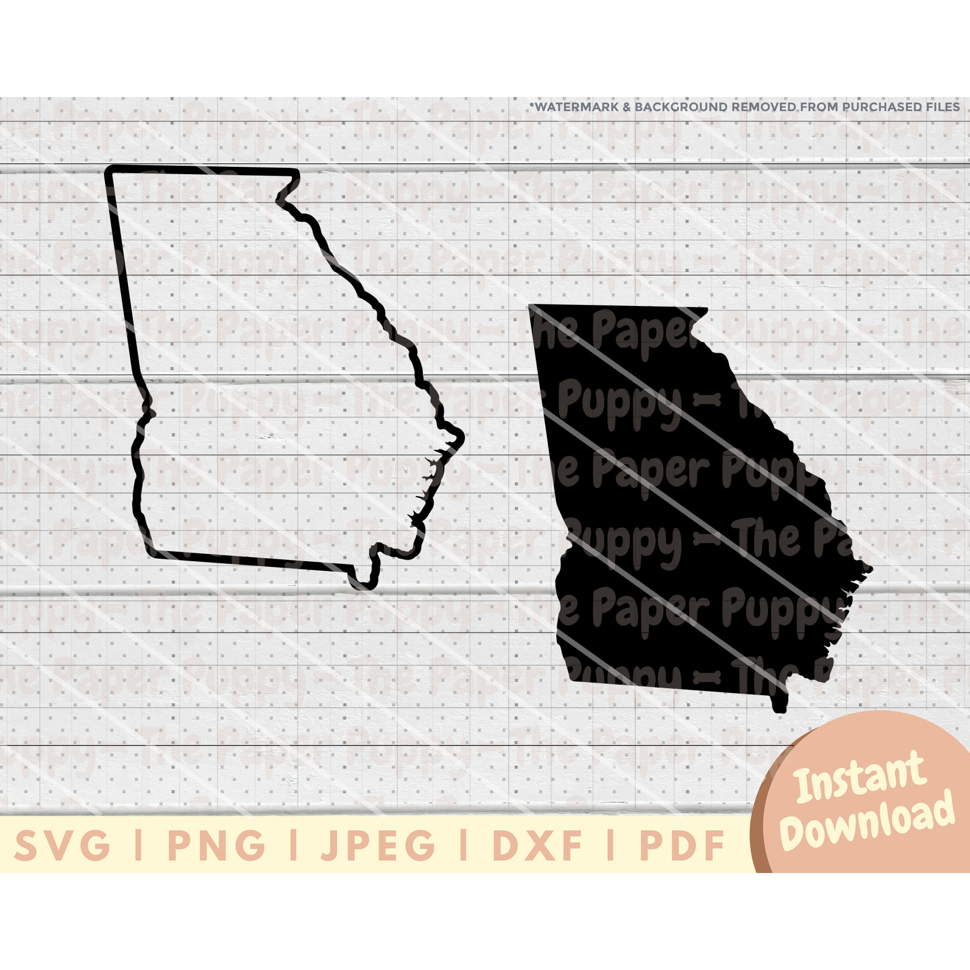 Georgia State Outline SVG File PNG PDF Dxf Cut File for - Etsy