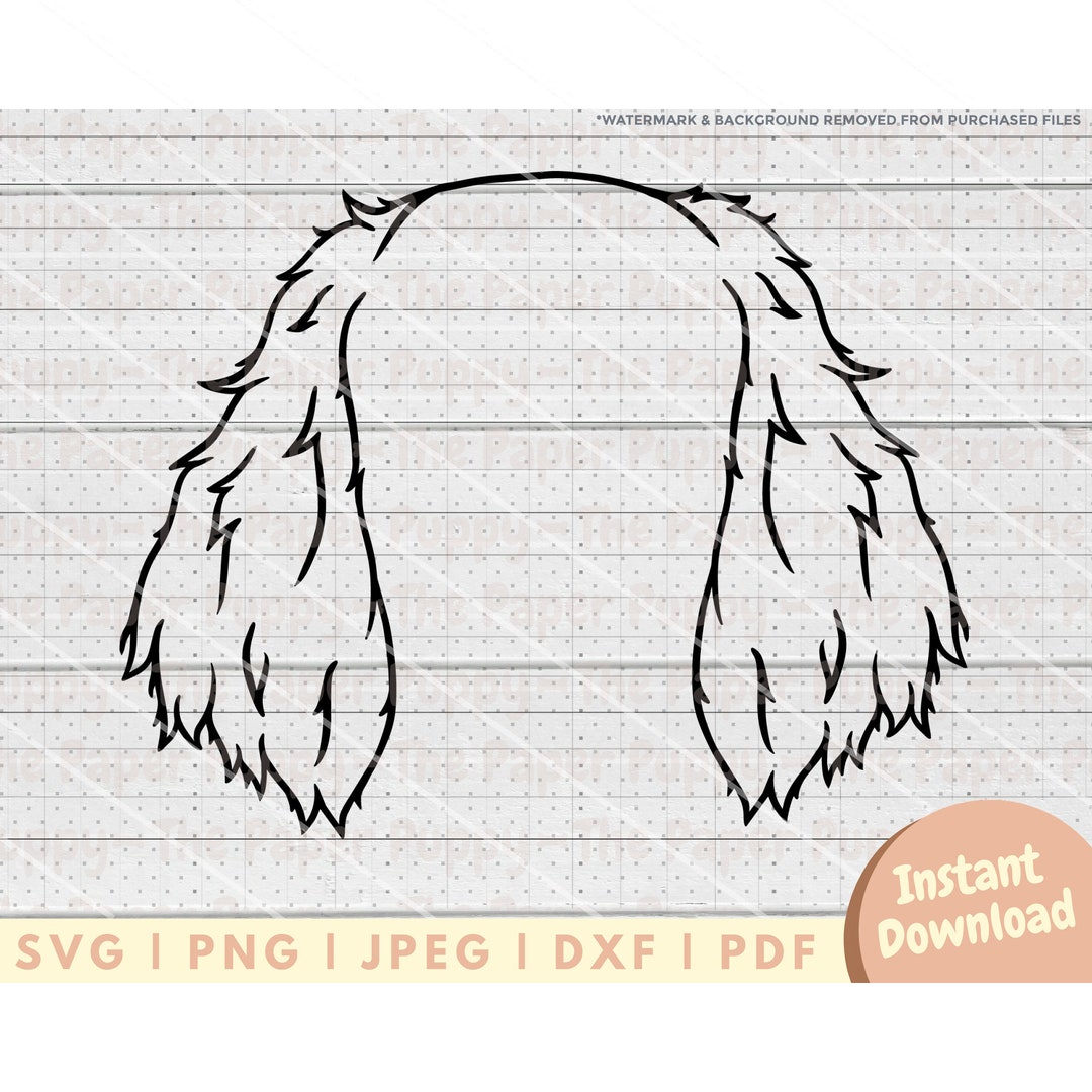 Springer Spaniel Ear SVG File - PNG, PDF, Dxf, Cut File for Cutters and ...