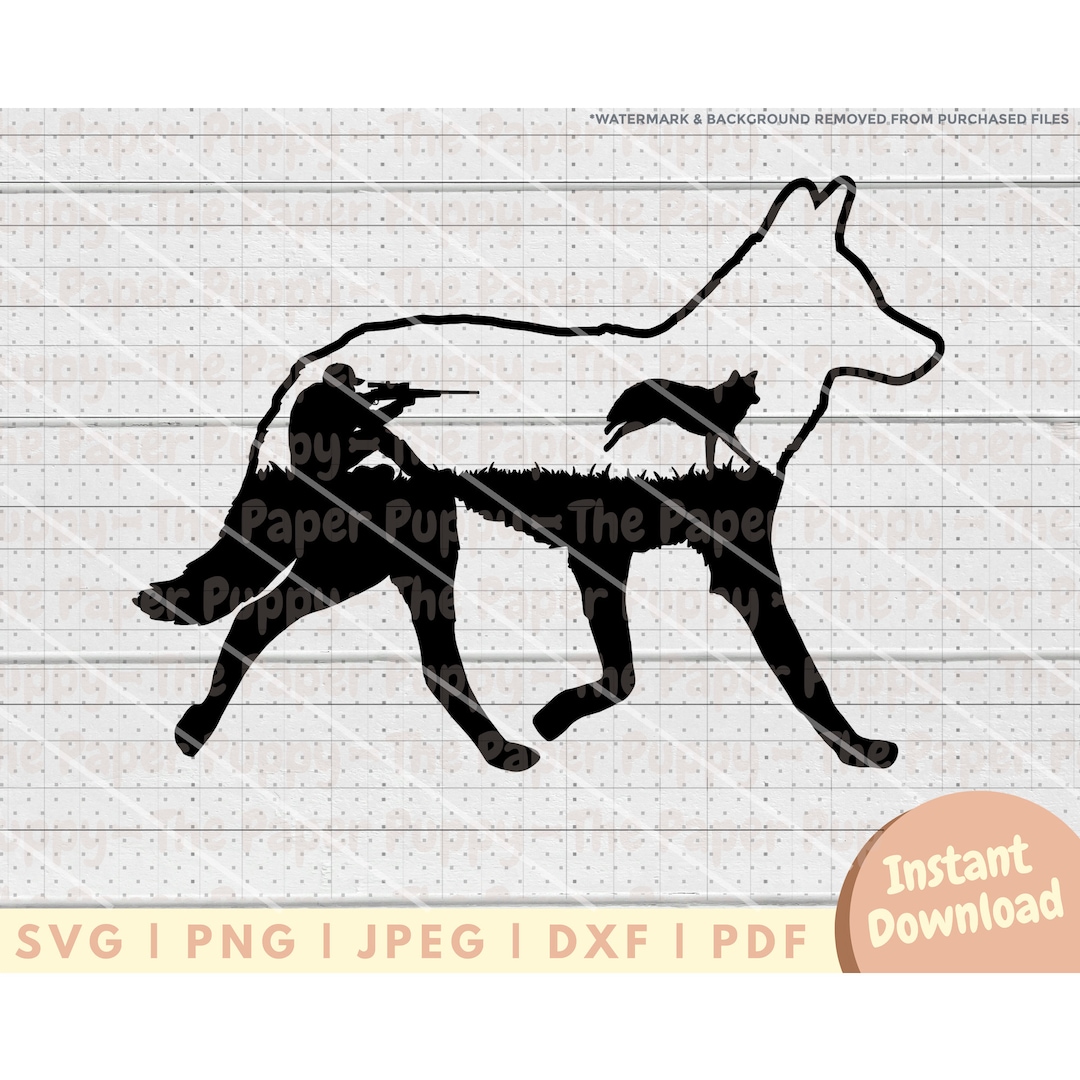 Coyote Hunting SVG File - PNG, PDF, Dxf, Cut File for Cutters & More ...