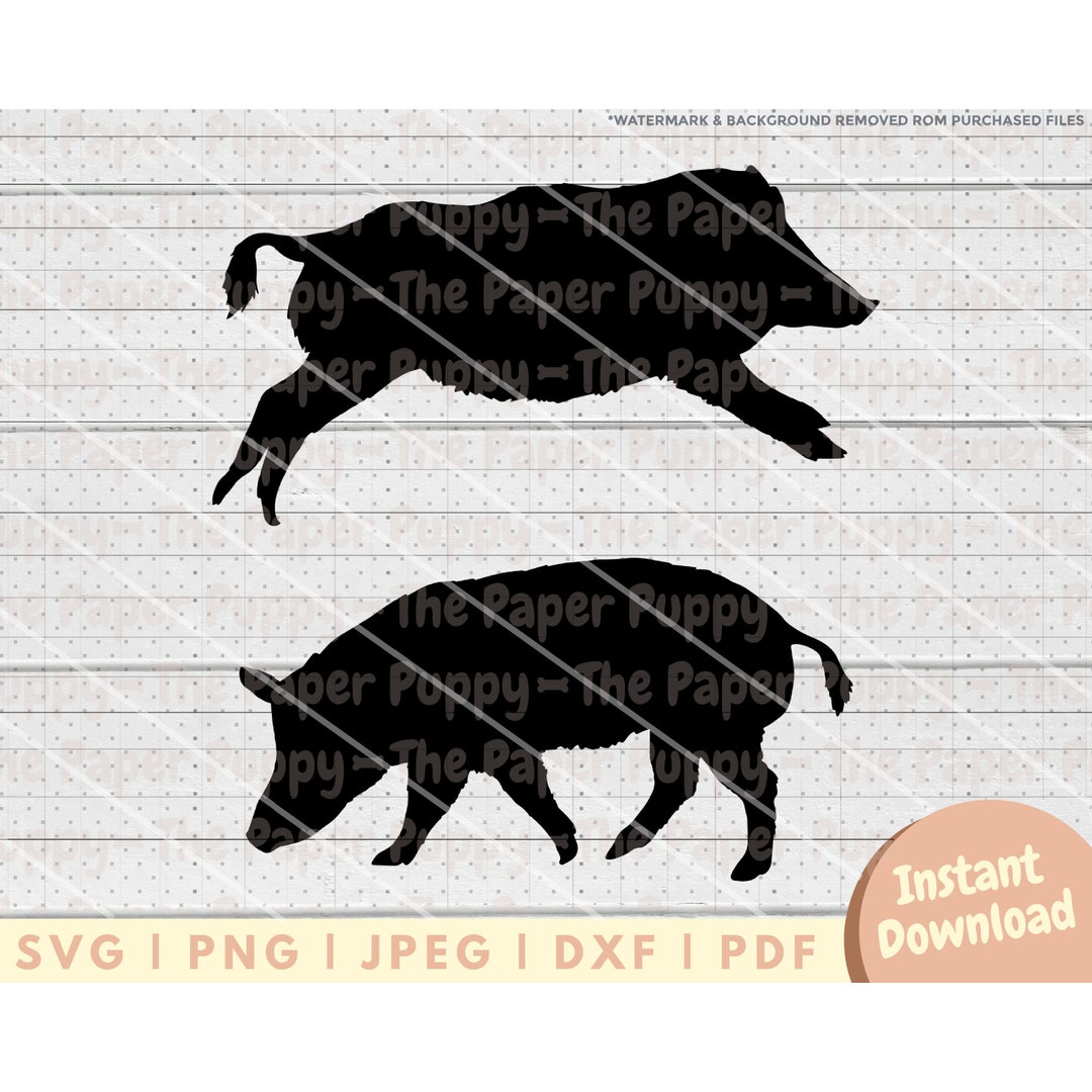 Wild Boar SVG File - PNG, PDF, Dxf Cut File for Cutters and More - Hog ...