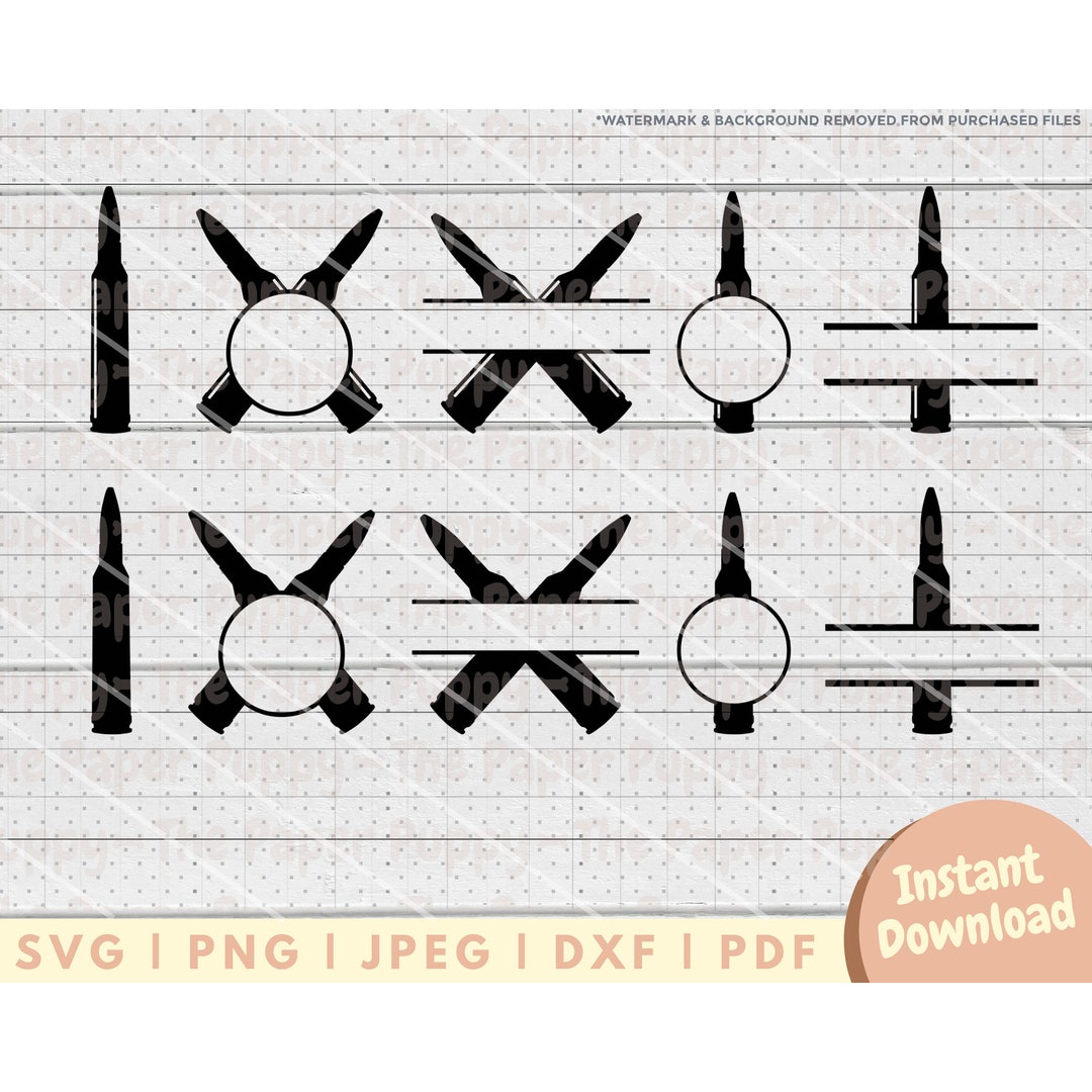Bullet SVG File Bundle - PNG, PDF, Dxf, Cut File for Cutters and More ...