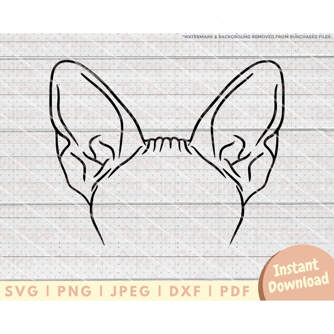 Sphynx Ear SVG File - PNG, PDF, Dxf, Cut File for Cutters and More ...