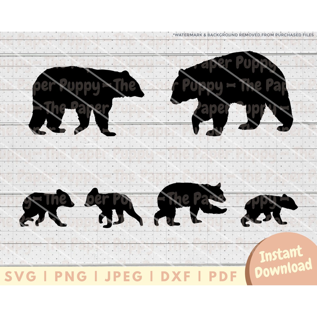 Bear Family SVG File - PNG, PDF, Dxf, Cut File for Cutters and More ...