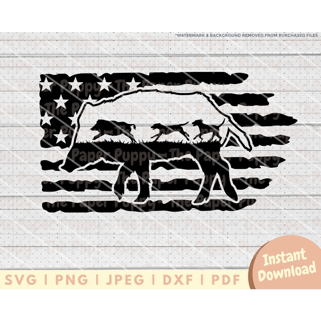 Hog Hunting Flag SVG PNG, PDF, Dxf, Cut File for Cutters & More Hounds ...