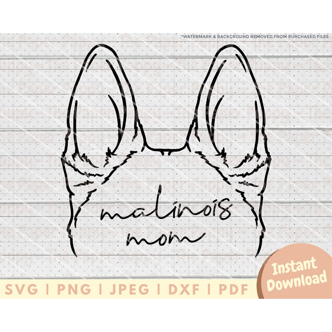Belgian Malinois Ear SVG File - PNG, PDF, Dxf, Cut File for Cutters and ...