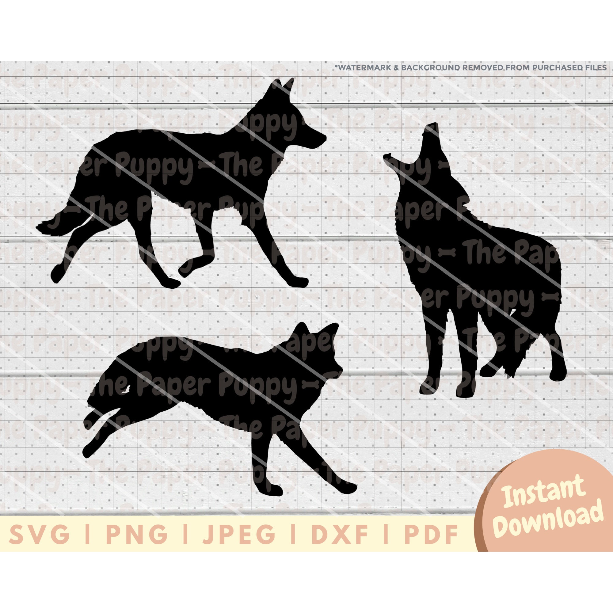 Archivo SVG Coyote PNG PDF Dxf archivo de corte para - Etsy España