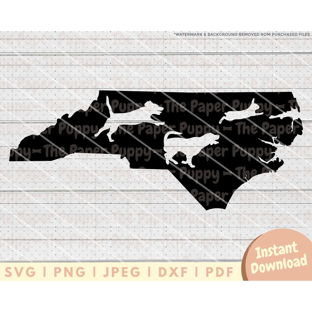 NC Rabbit Hunting SVG File PNG, Pdf, Dxf Cut File for Cutters and More ...
