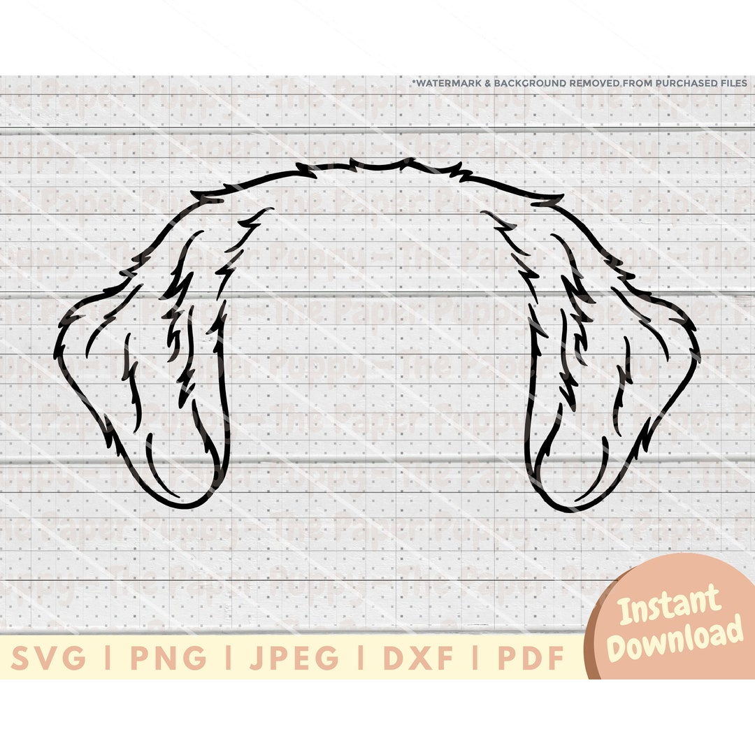 Golden Retriever Ear SVG File - PNG, PDF, Dxf, Cut File for Cutters and ...