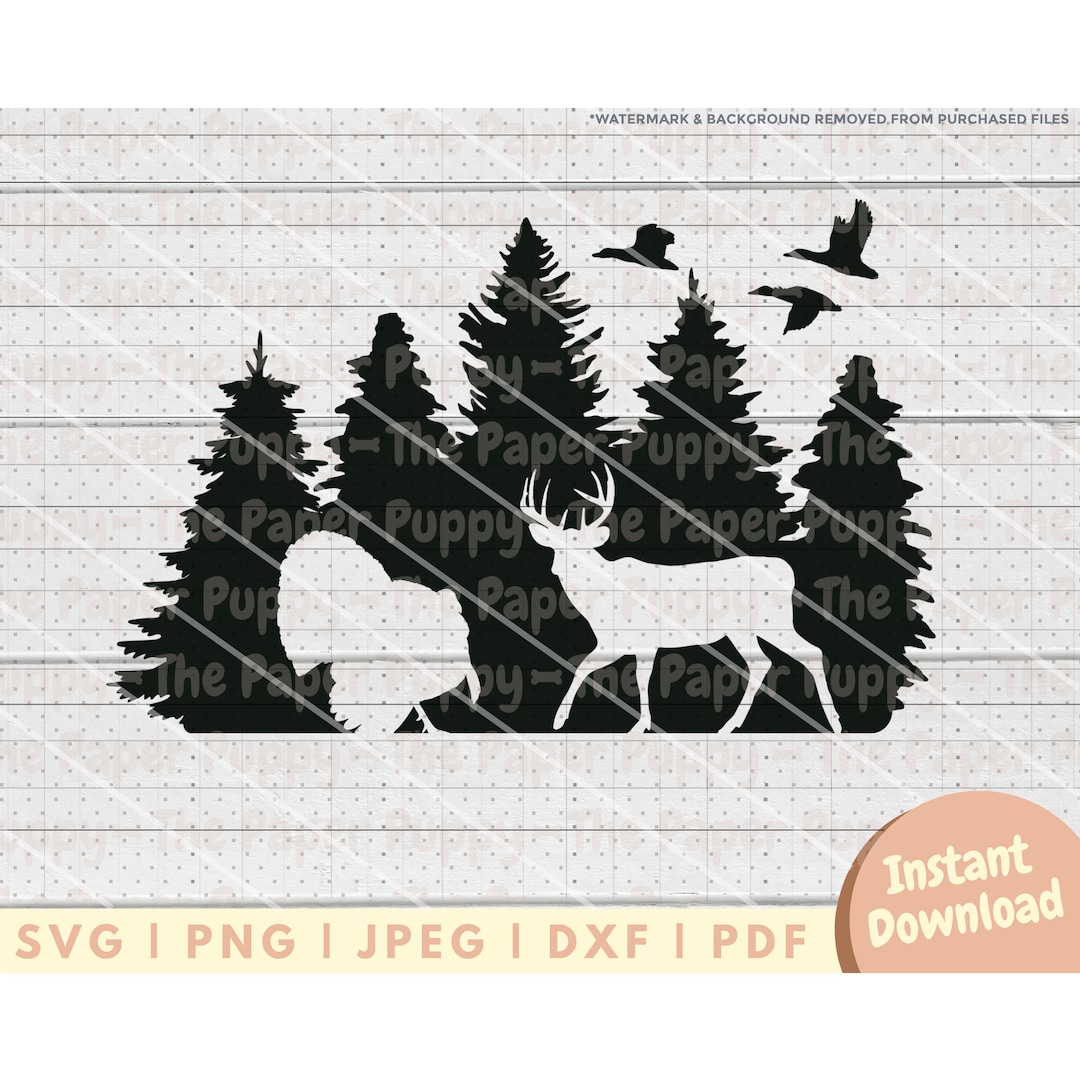 Turkey and Deer SVG - PNG, PDF, Dxf, Cut File for Cutters & More ...