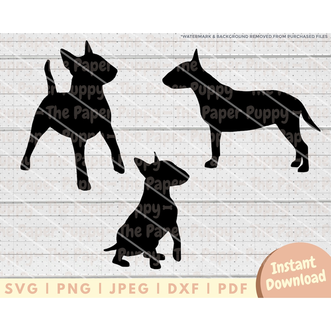 Bull Terrier SVG File - PNG, PDF, Dxf, Cut File for Cutters and More ...