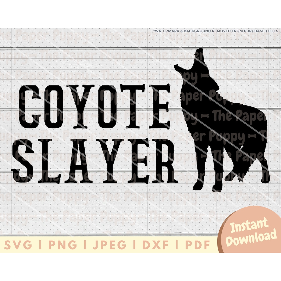 Coyote Hunting SVG File - PNG, PDF, Dxf, Cut File for Cutters and More ...