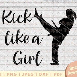 Karate Girl SVG File - PNG, PDF, Dxf, Cut File for Cutters and More ...