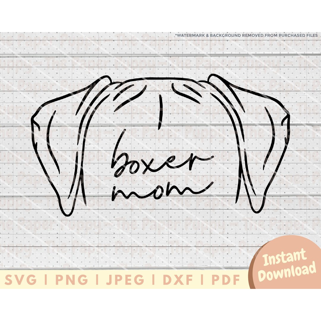 Boxer Ear SVG File - PNG, PDF, Dxf, Cut File for Cutters and More ...