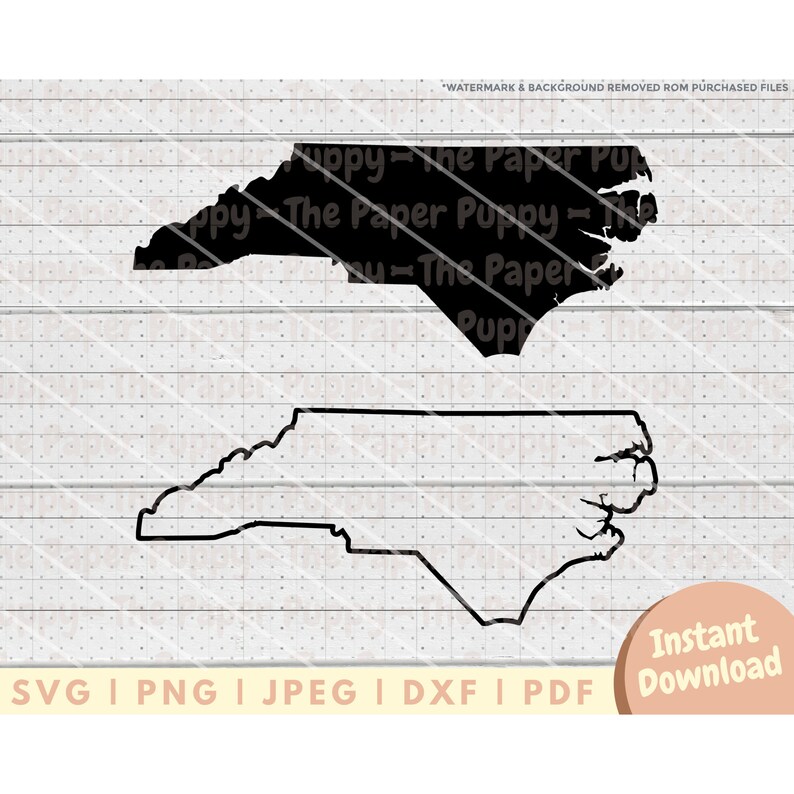 NC State Outline SVG File - PNG, Pdf, Dxf Cut File for Cutters and More ...