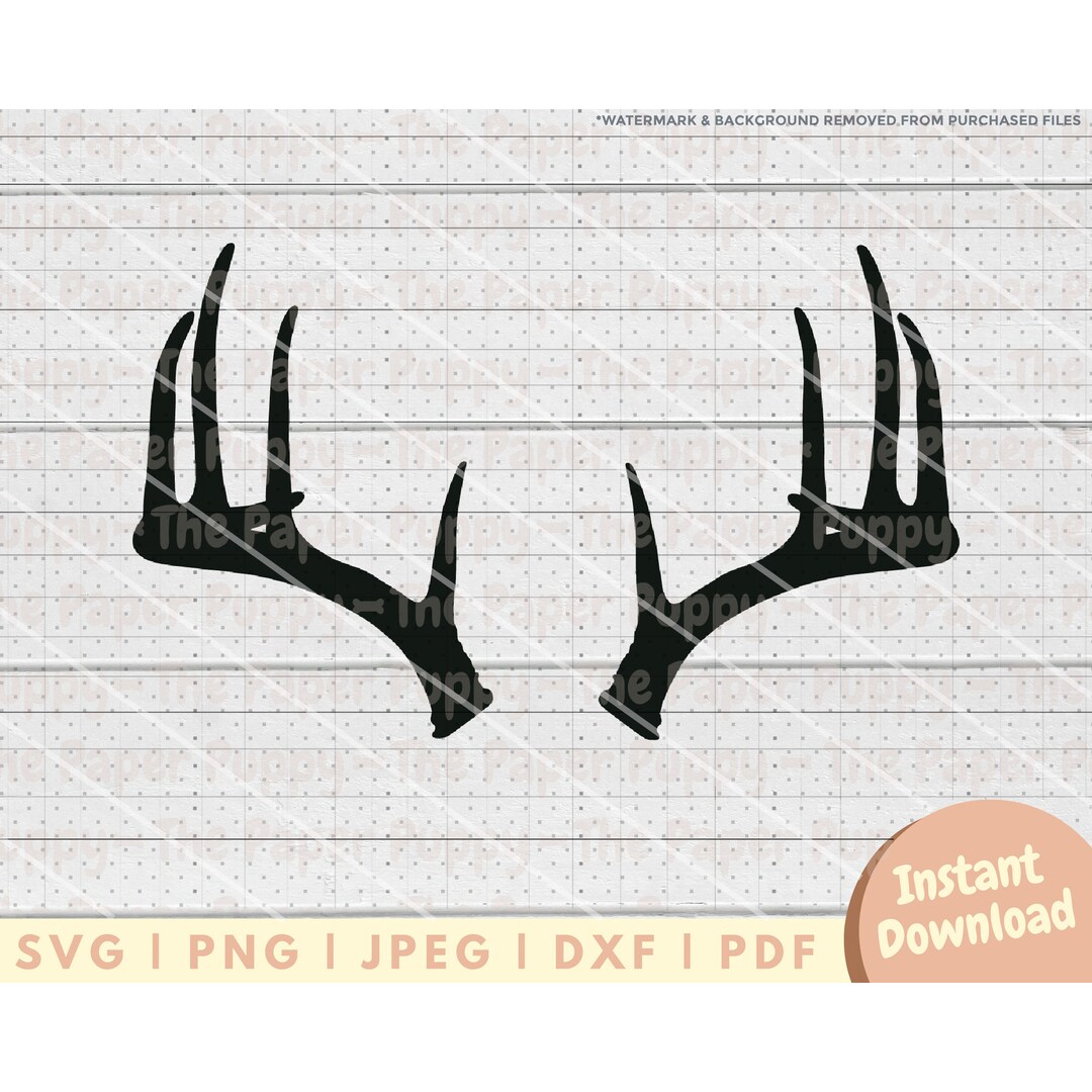 Deer Antler SVG File - PNG, PDF, Dxf, Cut File for Cutters and More ...