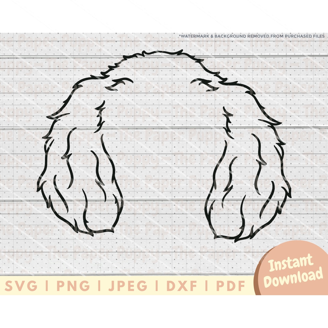 Poodle Ear SVG File - PNG, PDF, Dxf, Cut File for Cutters and More ...