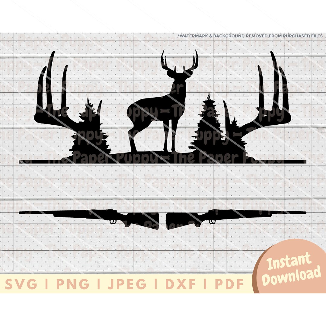 Deer Hunting SVG File PNG, PDF, Dxf, Cut File for Cutters and More ...