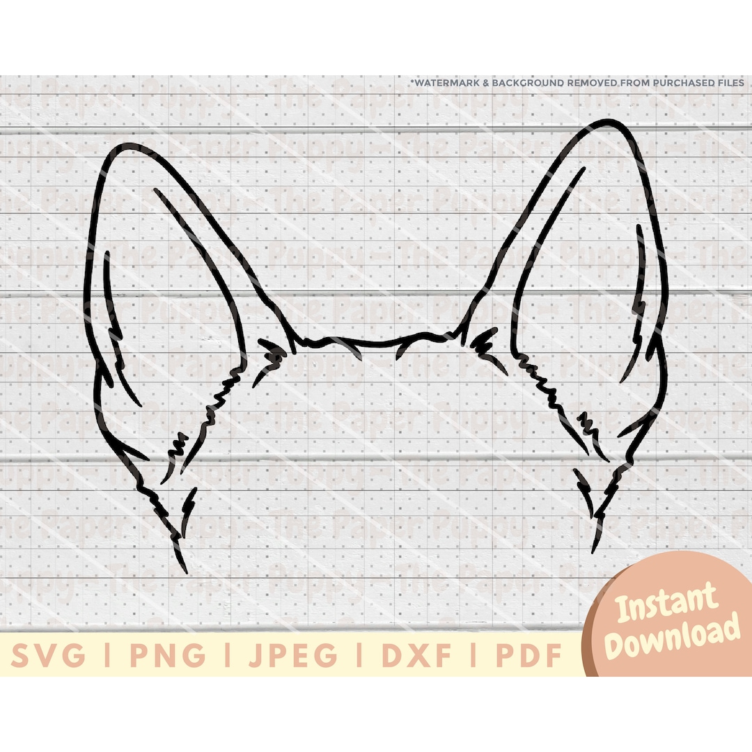 Australian Cattle Dog Ear SVG File - PNG, PDF, Dxf, Cut File for ...