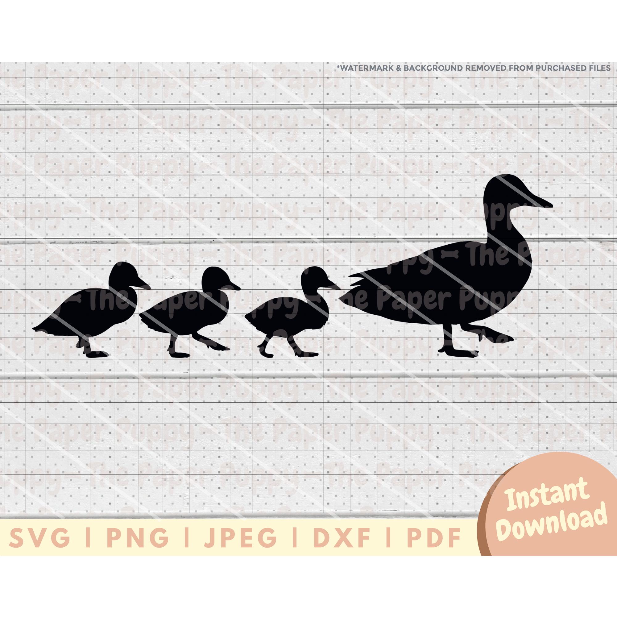Duck and Ducklings SVG File - PNG, PDF, Dxf, Cut File for Cutters ...