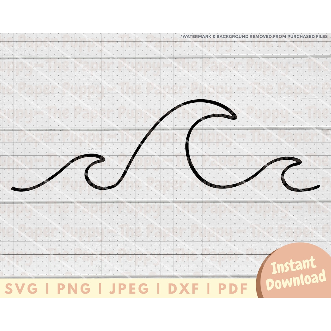 Wave SVG - PNG, PDF, Dxf, Cut File for Cutters and More - Ocean Wave ...