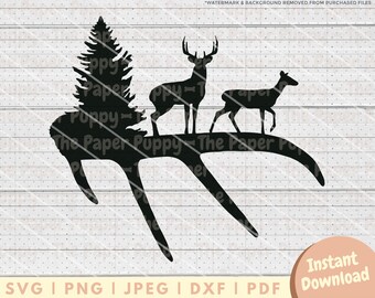 Hounds Running Deer SVG PNG, PDF, Dxf, Cut File for Cutters and More ...