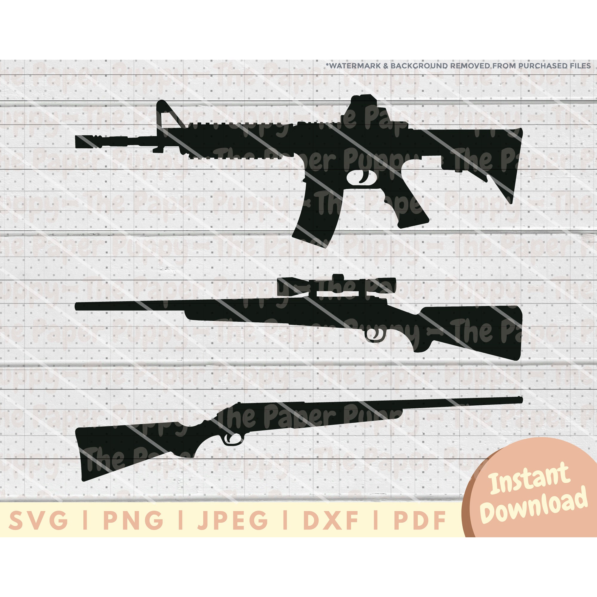 Rifle SVG File Bundle PNG PDF Dxf Cut File for Cutters - Etsy Canada