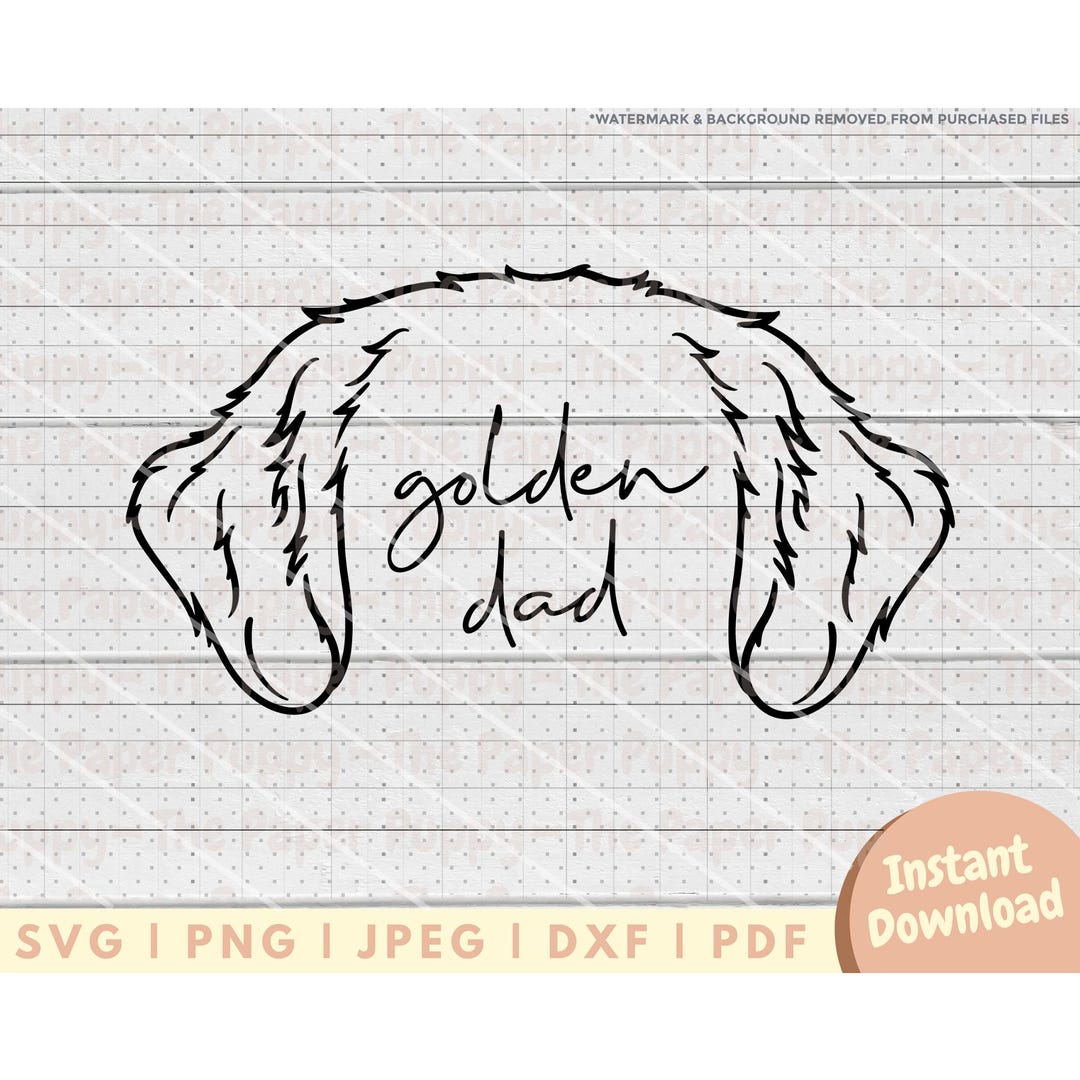 Golden Retriever Ear SVG File - PNG, PDF, Dxf, Cut File for Cutters and ...