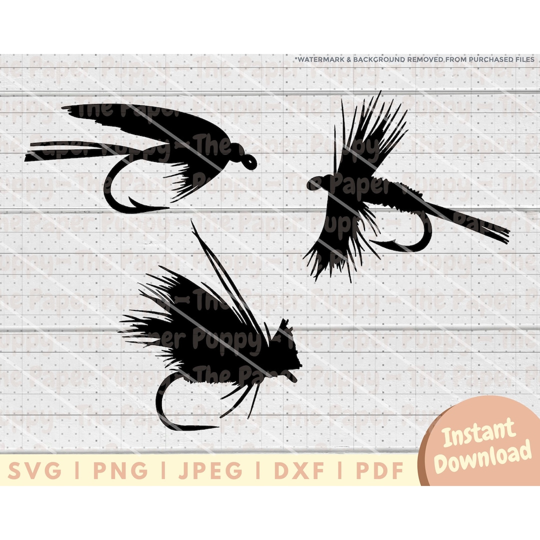 Fly Fishing SVG Bundle - PNG, PDF, Dxf, Cut File for Cutters and More ...