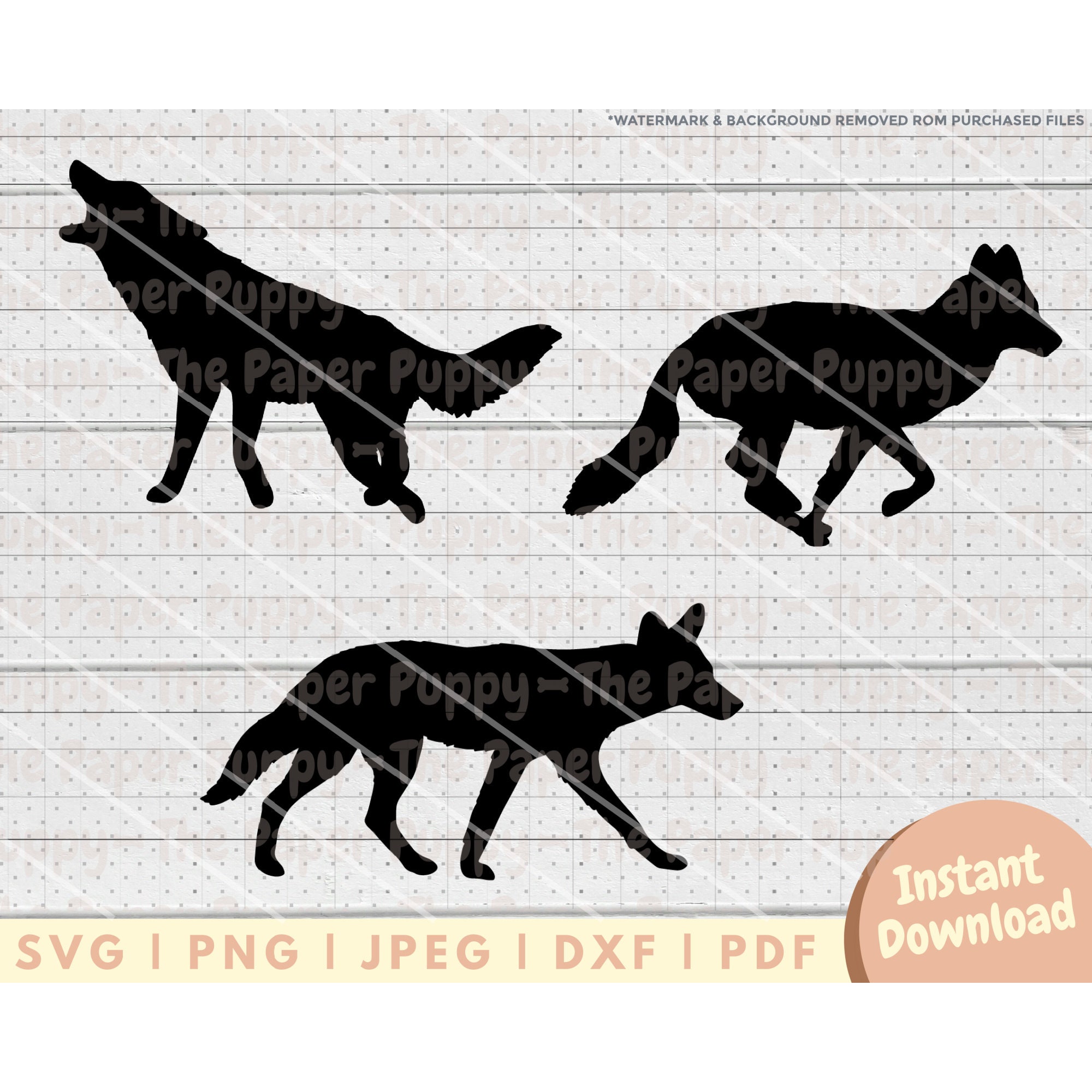 Archivo SVG Coyote PNG PDF Dxf archivo de corte para - Etsy México