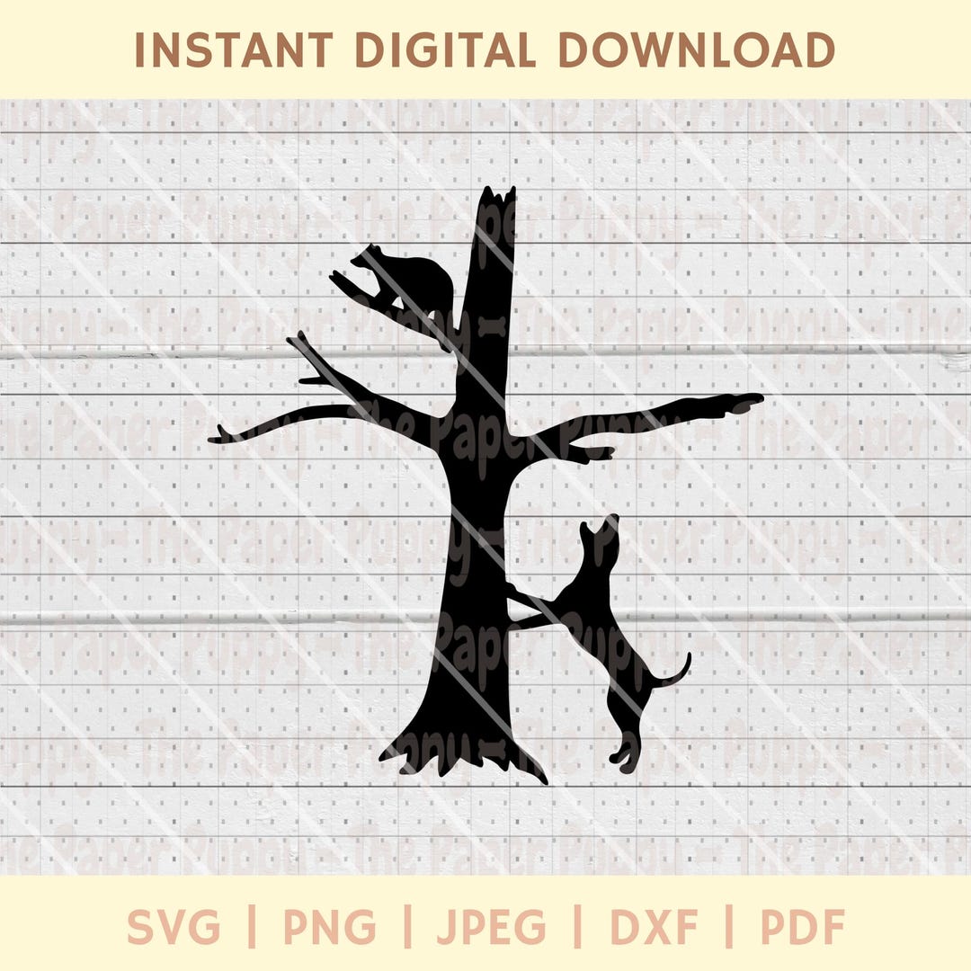 Hound Treeing Coon SVG - PNG, PDF, Dxf, Cut File for Cutters and More ...