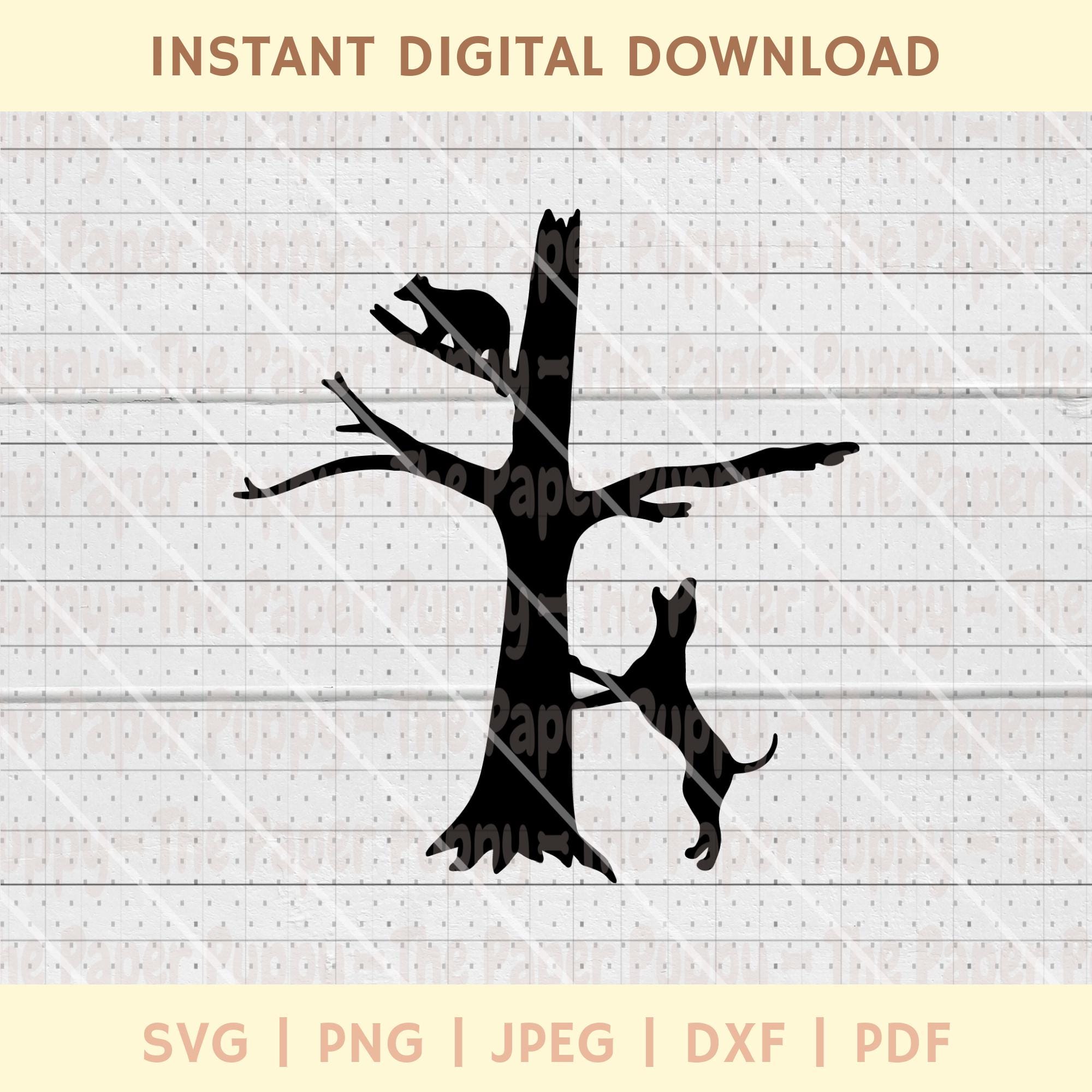 Hound Treeing Coon SVG - PNG, PDF, Dxf, Cut File for Cutters and More ...