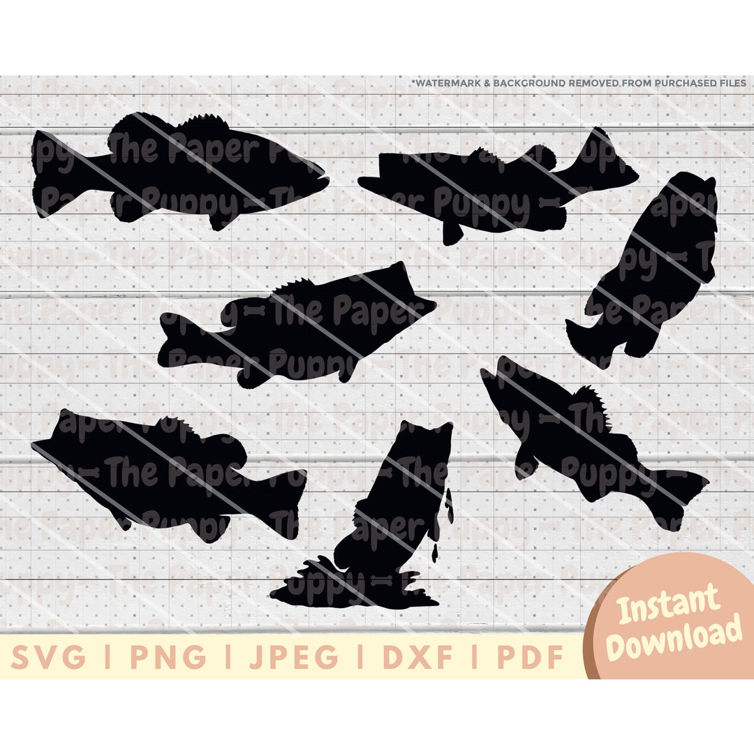 Largemouth Bass SVG Bundle - PNG, PDF, Dxf, Cut File for Cutters & More ...