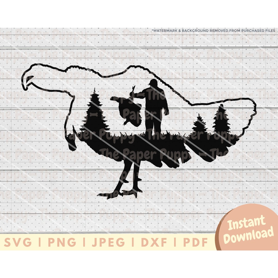 Turkey Hunting SVG PNG, PDF, Dxf Cut File Turkey and Hunter Digital ...