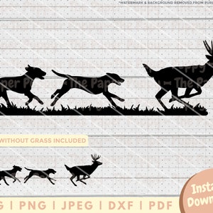 Hounds Running Deer SVG - PNG, PDF, Dxf, Cut File for Cutters and More ...