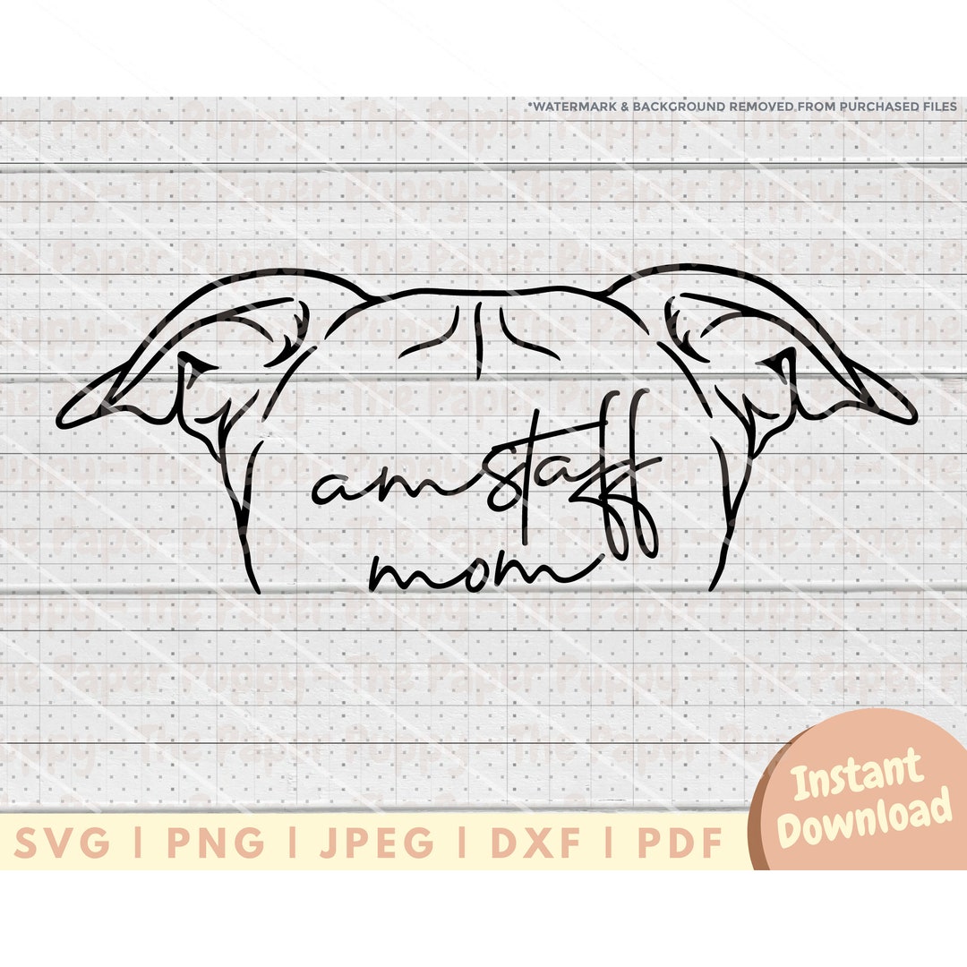 Amstaff Ear SVG File - PNG, PDF, Dxf, Cut File for Cutters and More ...
