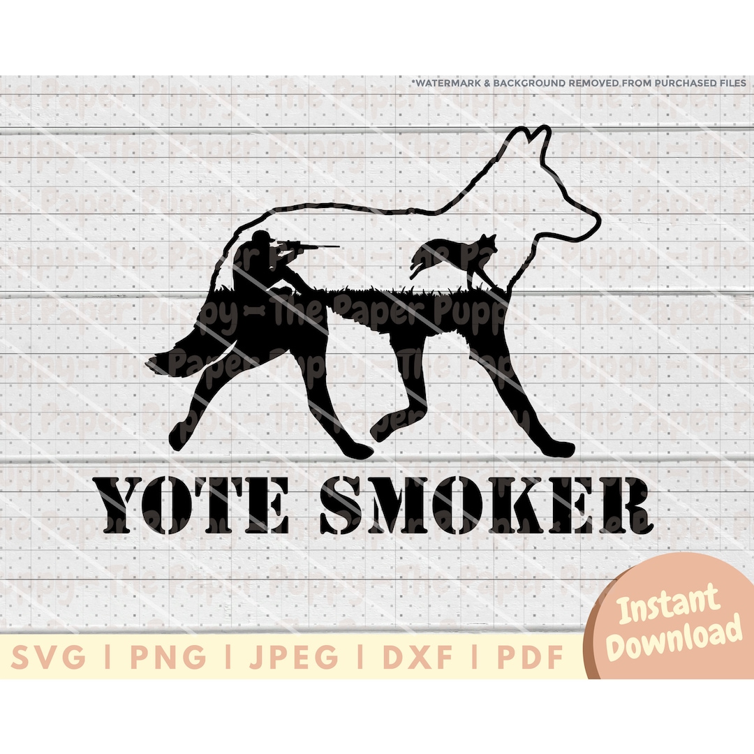 Coyote Hunting SVG File - PNG, PDF, Dxf, Cut File for Cutters & More ...