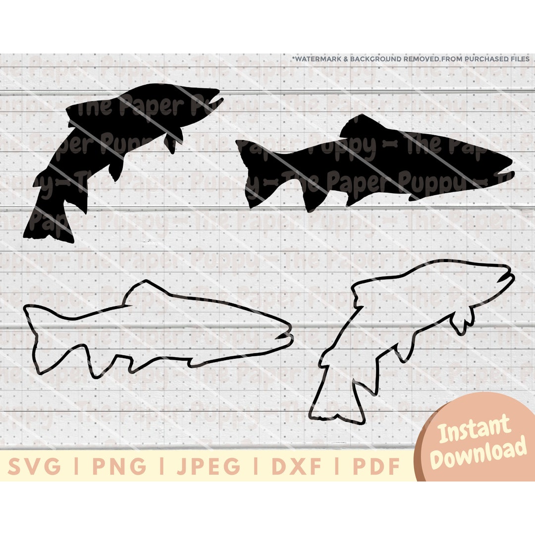 Trout SVG File PNG, PDF, Dxf, Cut File for Cutters and More Trout ...
