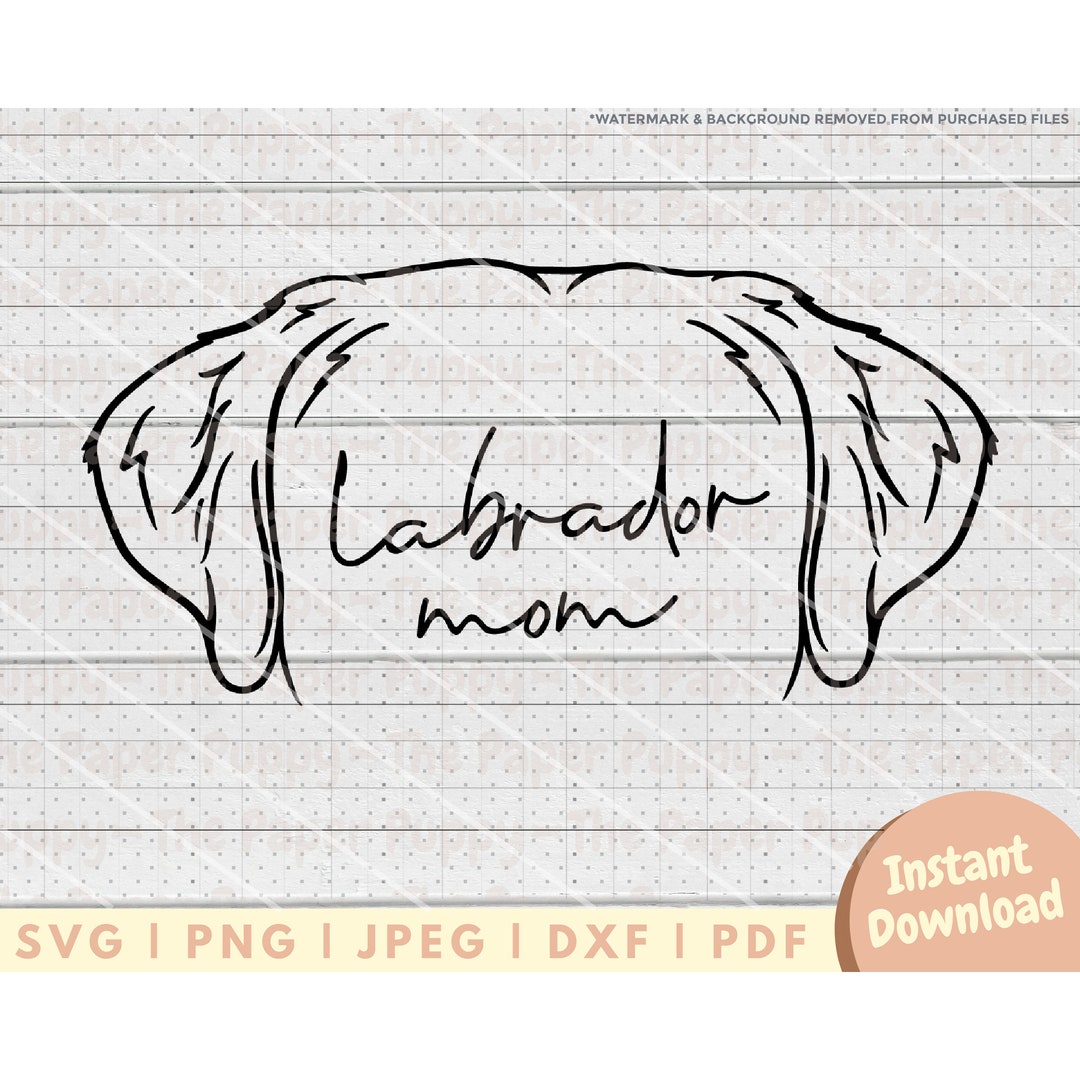 Labrador Mom Ear Outline SVG File PNG PDF Dxf Cut File - Etsy