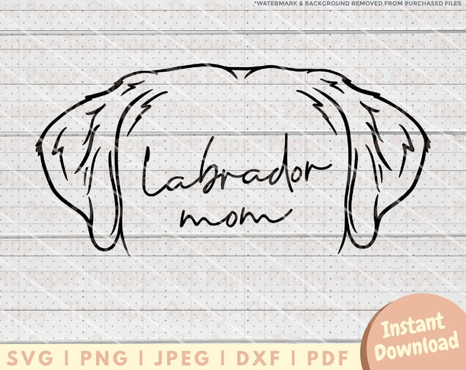 Labrador Retriever Dog Ear Outline SVG Cut File and PNG File for Cricut ...