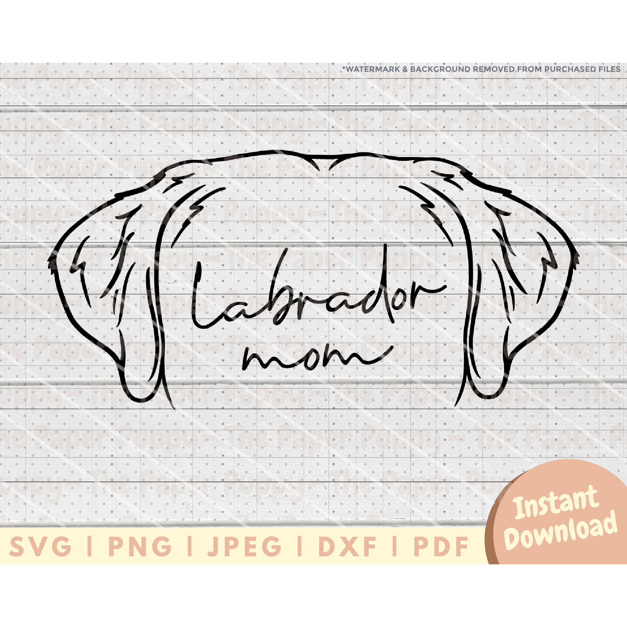 Labrador Mom Ear Outline SVG File PNG PDF Dxf Cut File - Etsy