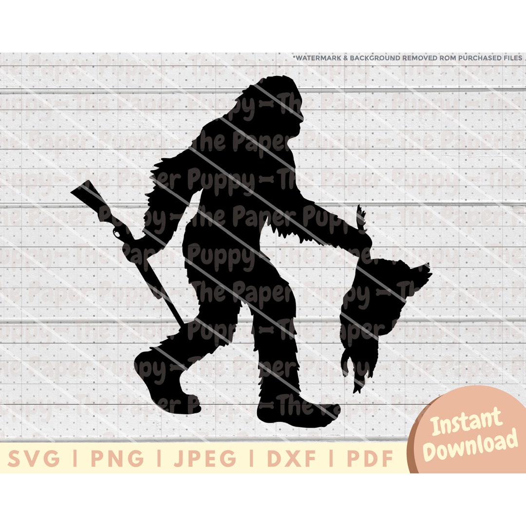 Turkey Hunting Sasquatch SVG - PNG, PDF, Dxf, Cut File for Cutters and ...