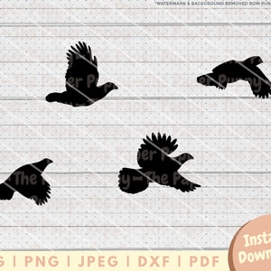 Flying Quail SVG File - PNG, PDF, Dxf, Cut File for Cutters and More ...