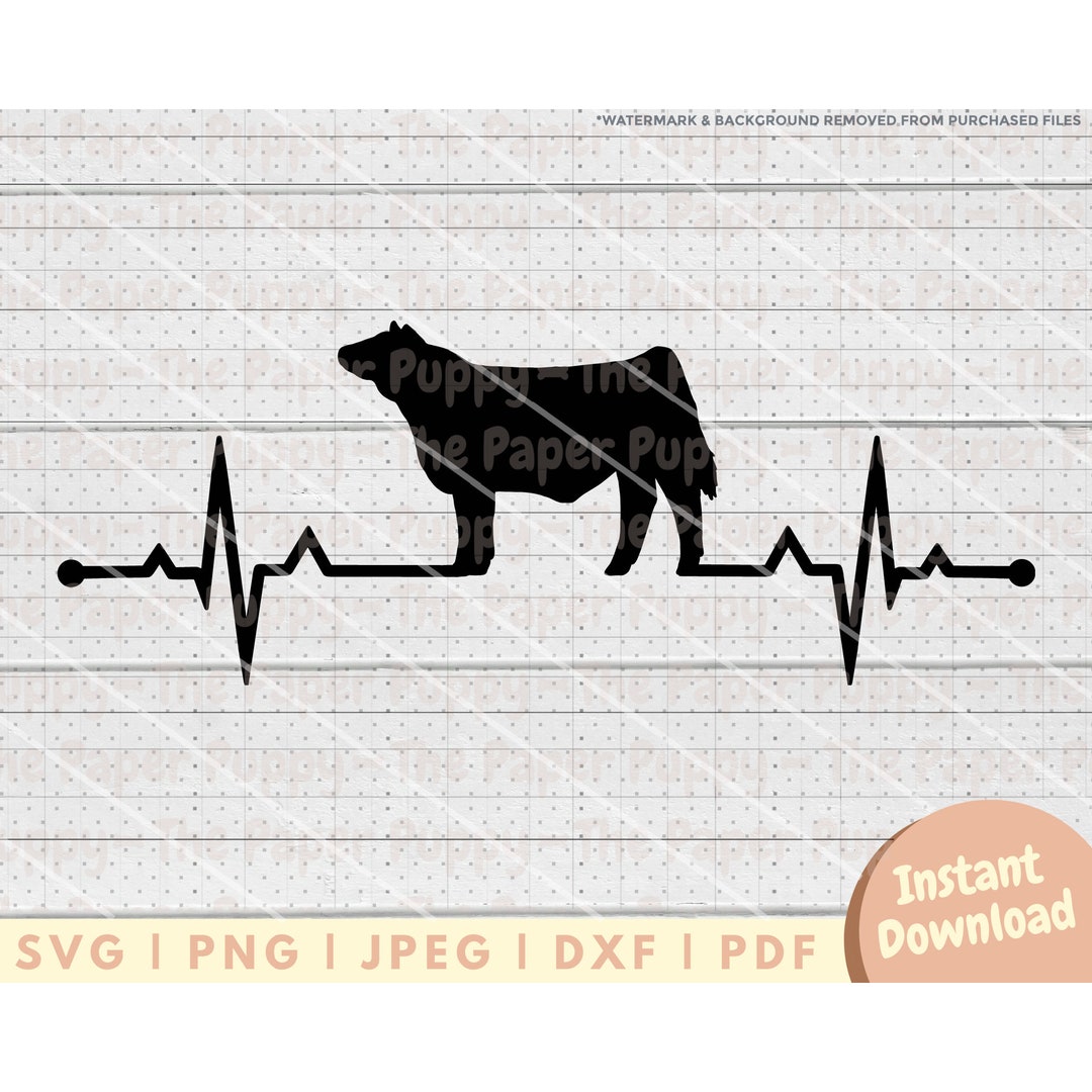 Show Steer Heartbeat SVG PNG, PDF, Dxf, Cut File for Cutters and More ...