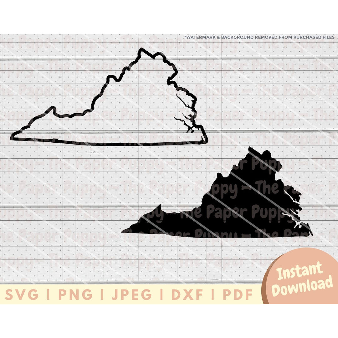 Virginia State SVG File PNG, PDF, Dxf, Cut File for Cutters and More Va ...