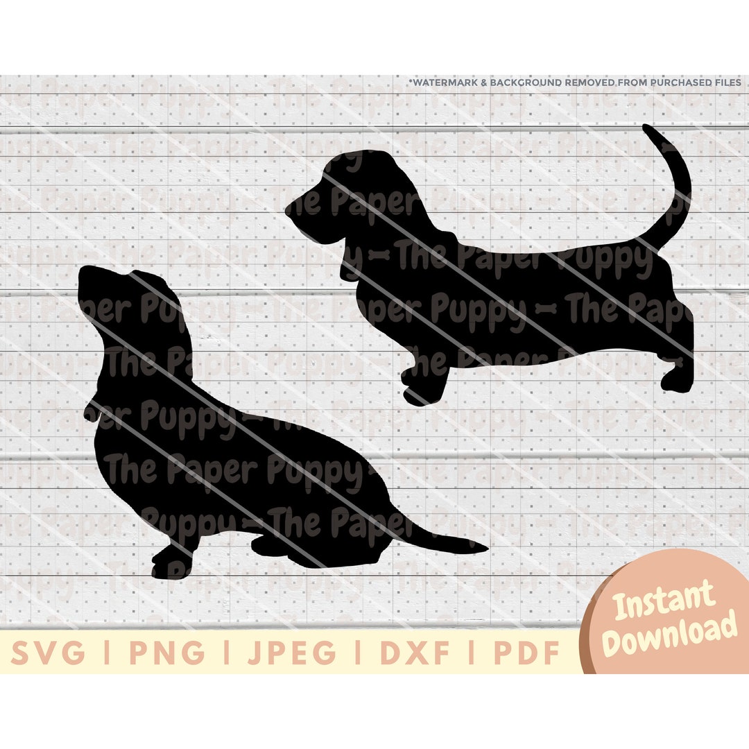 Basset Hound SVG File - PNG, PDF, Dxf, Cut File for Cutters and More ...