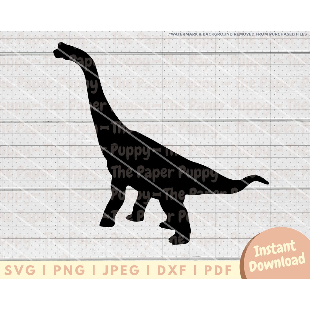 Brachiosaurus Dinosaur SVG File PNG PDF Dxf Cut File for - Etsy