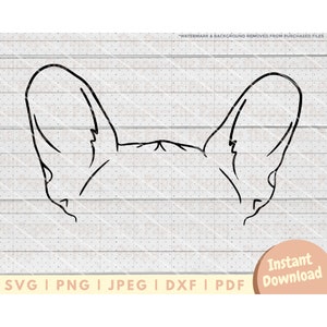 French Bulldog Ear SVG File - PNG, PDF, Dxf, Cut File for Cutters and ...