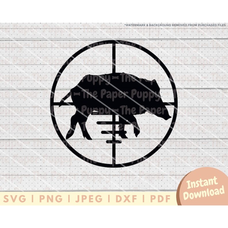 Hog Hunting SVG File - PNG, PDF, Dxf, Cut File for Cutters & More ...