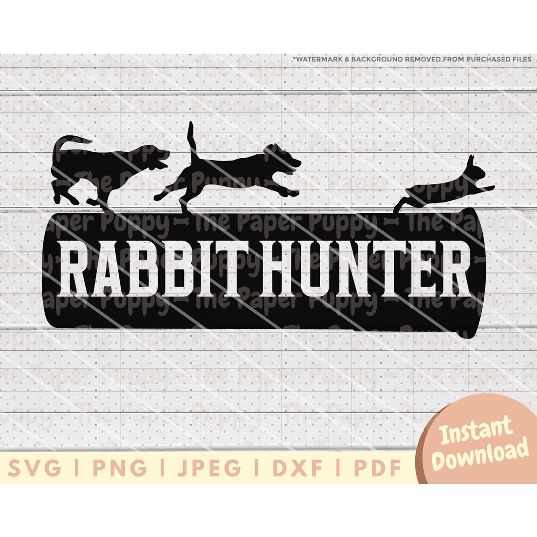 Rabbit Hunting SVG - PNG, PDF, Dxf, Cut File for Cutters and More ...